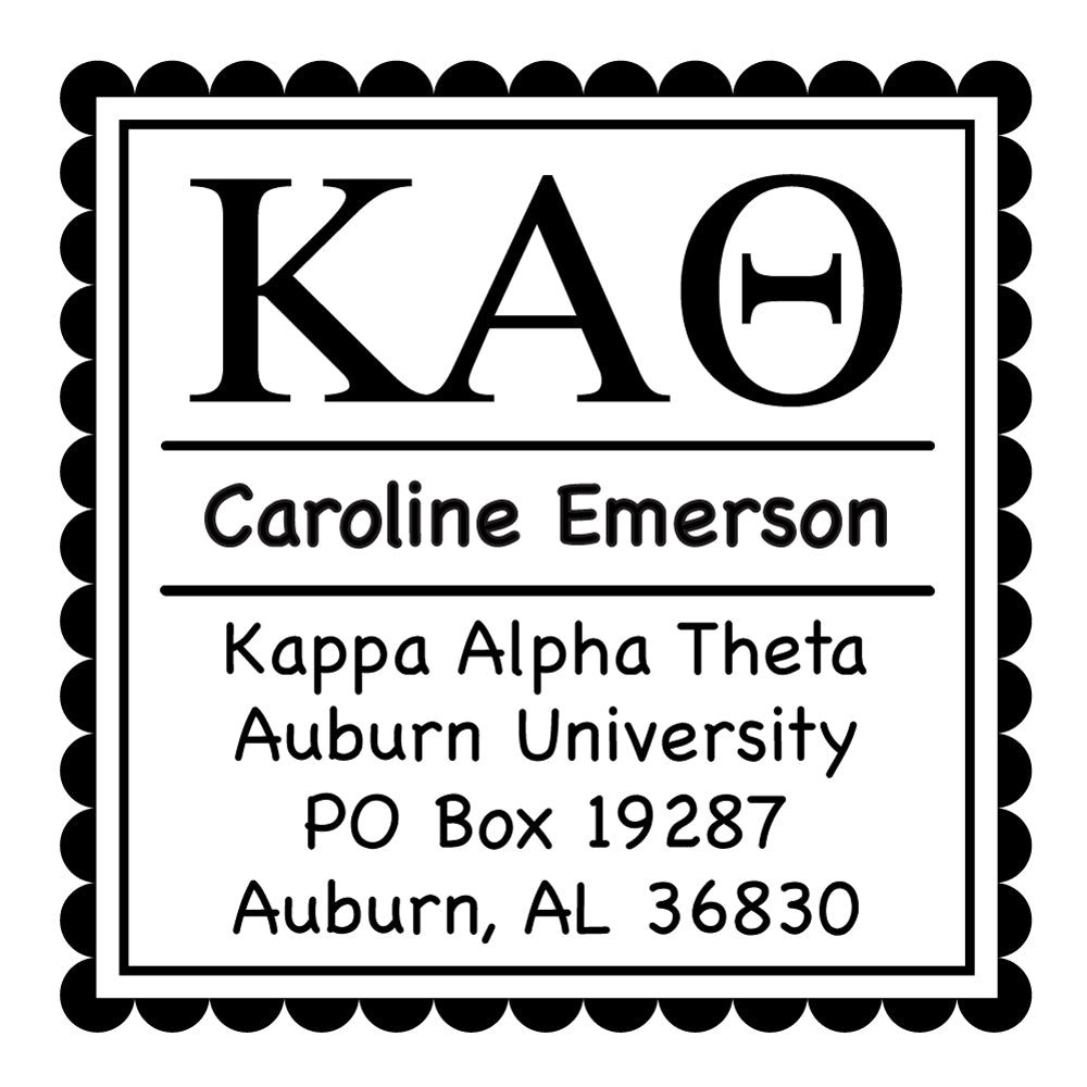 Kappa Alpha Theta Address Custom Stamp – Artisan Stamp