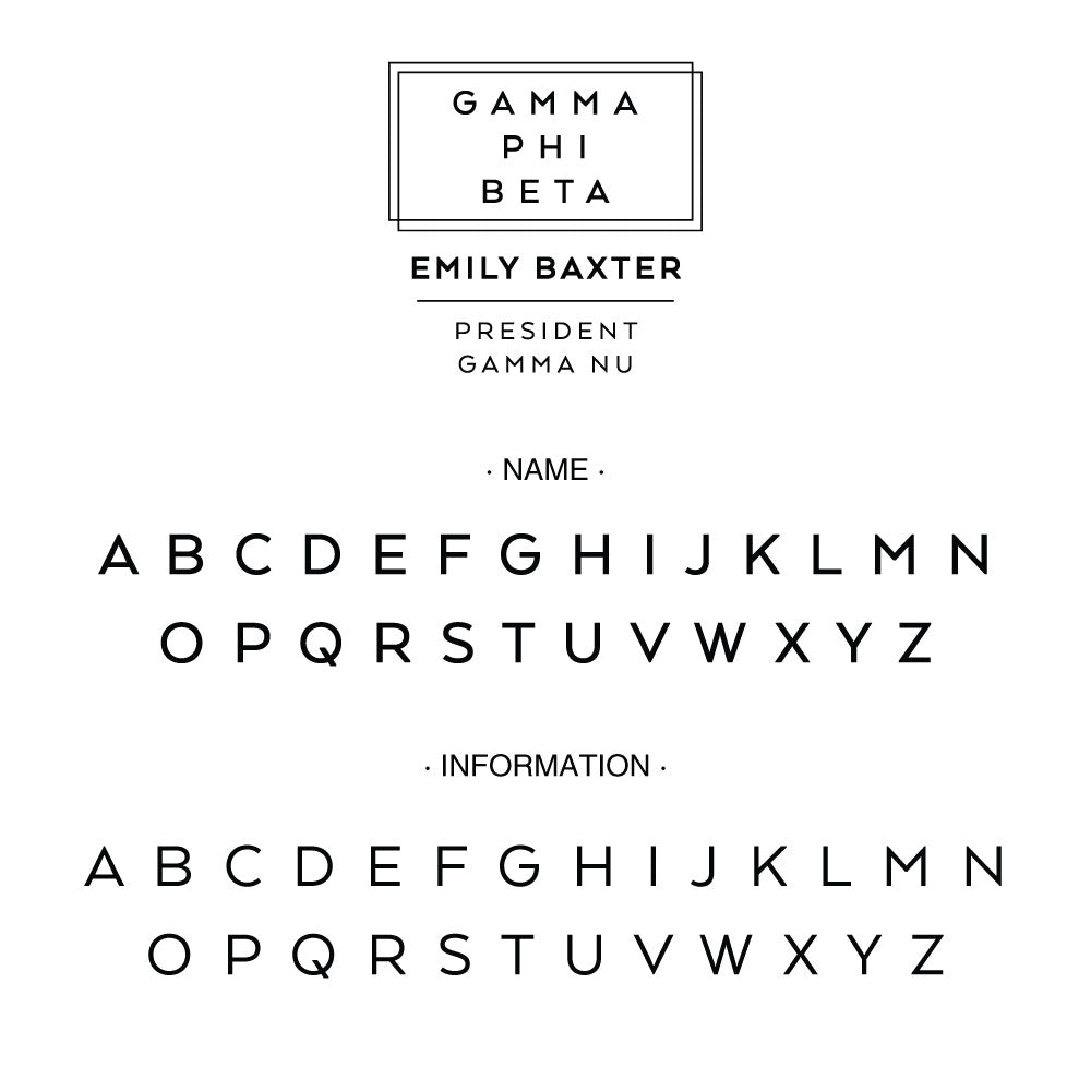 Gamma Phi Beta Deco Custom Stamp – Artisan Stamp