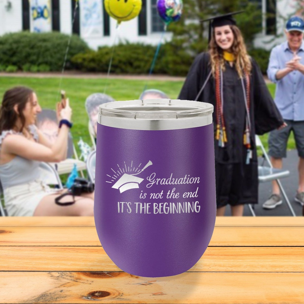 Custom Graduation is not the End it's the Beginning Engraved 12 oz Tum ...